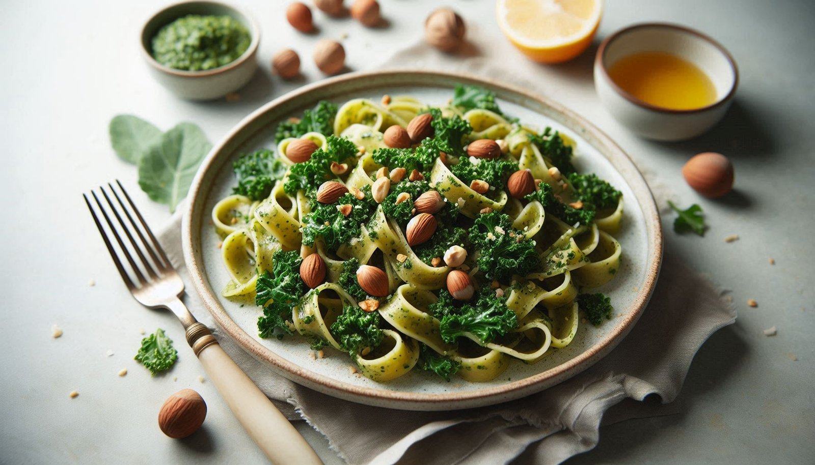 Kale Pesto and Hazelnut Pasta Recipe – Organic Bio Foods